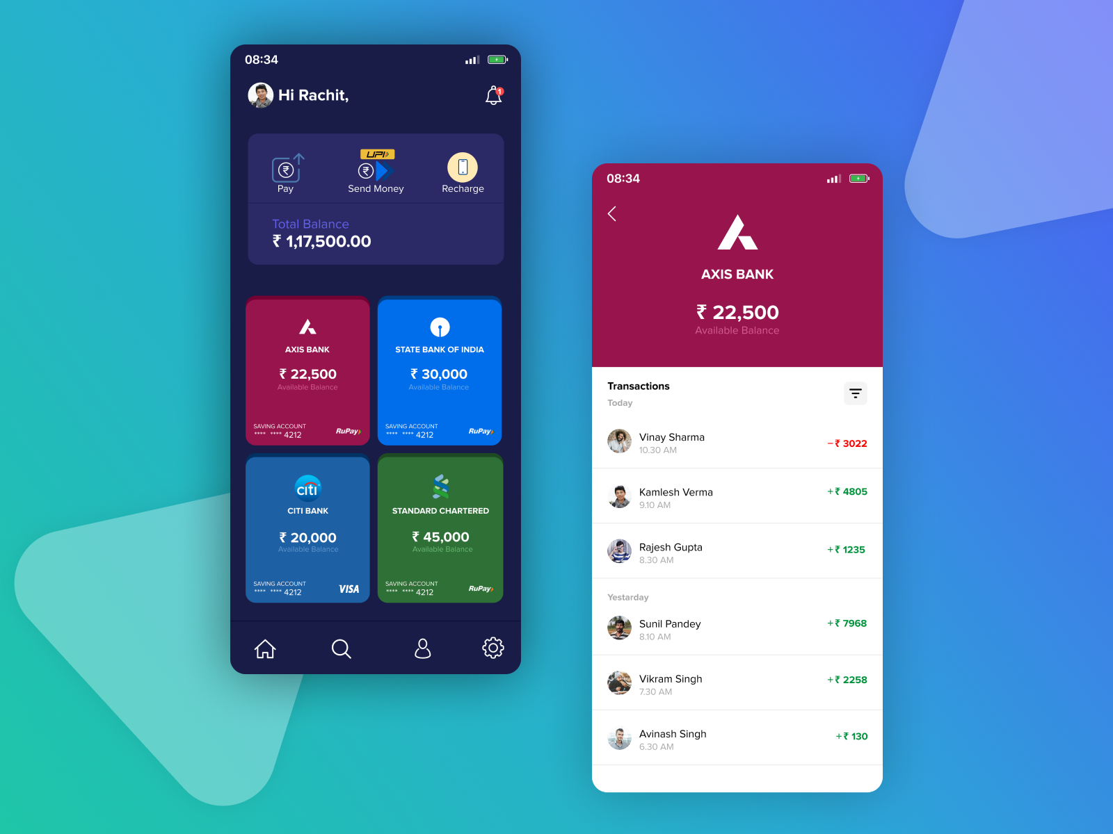Mobile Banking - UI Design by Bhavin jain on Dribbble