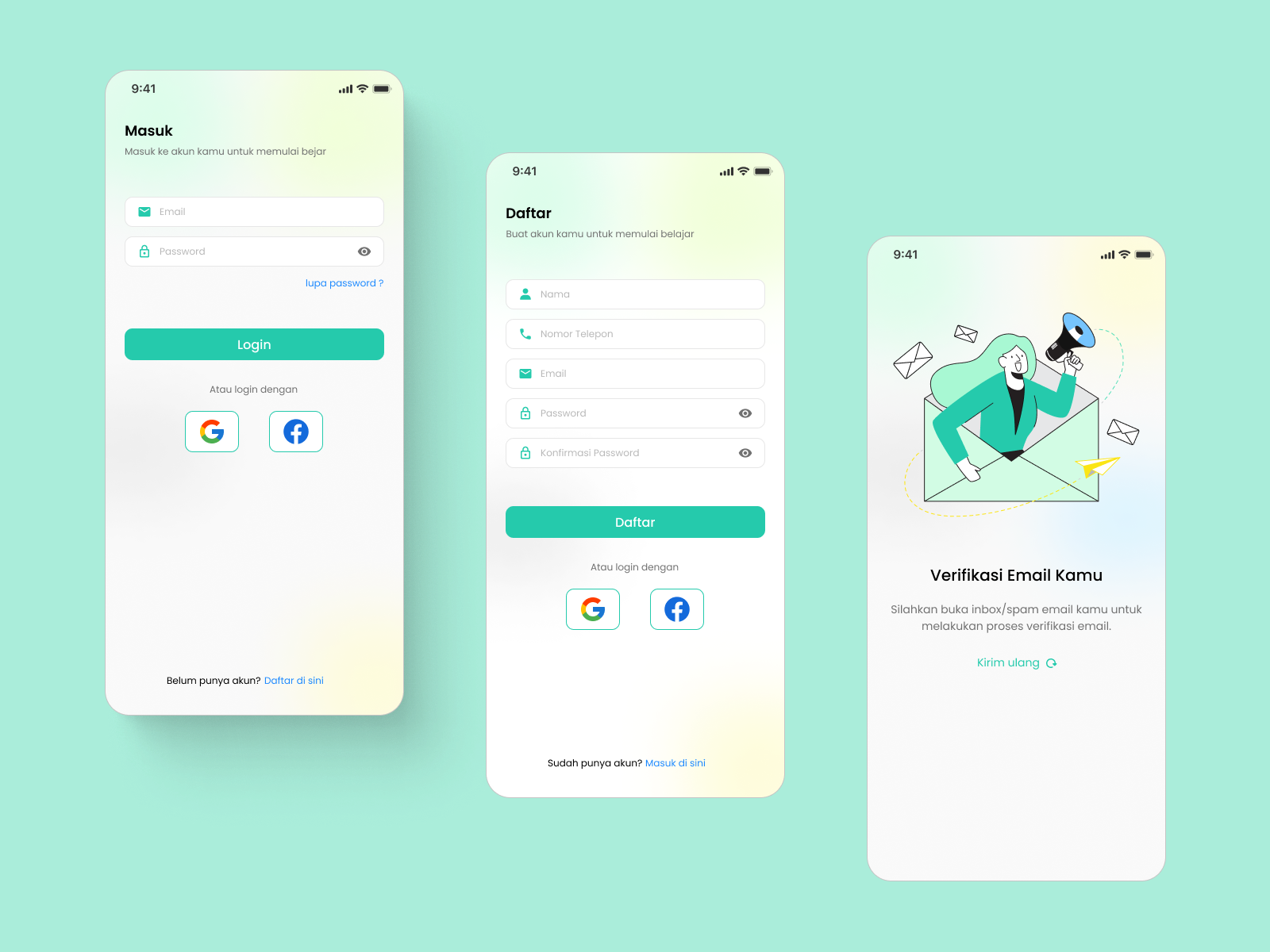 Login - Register Screen by Surya Ramadhan on Dribbble