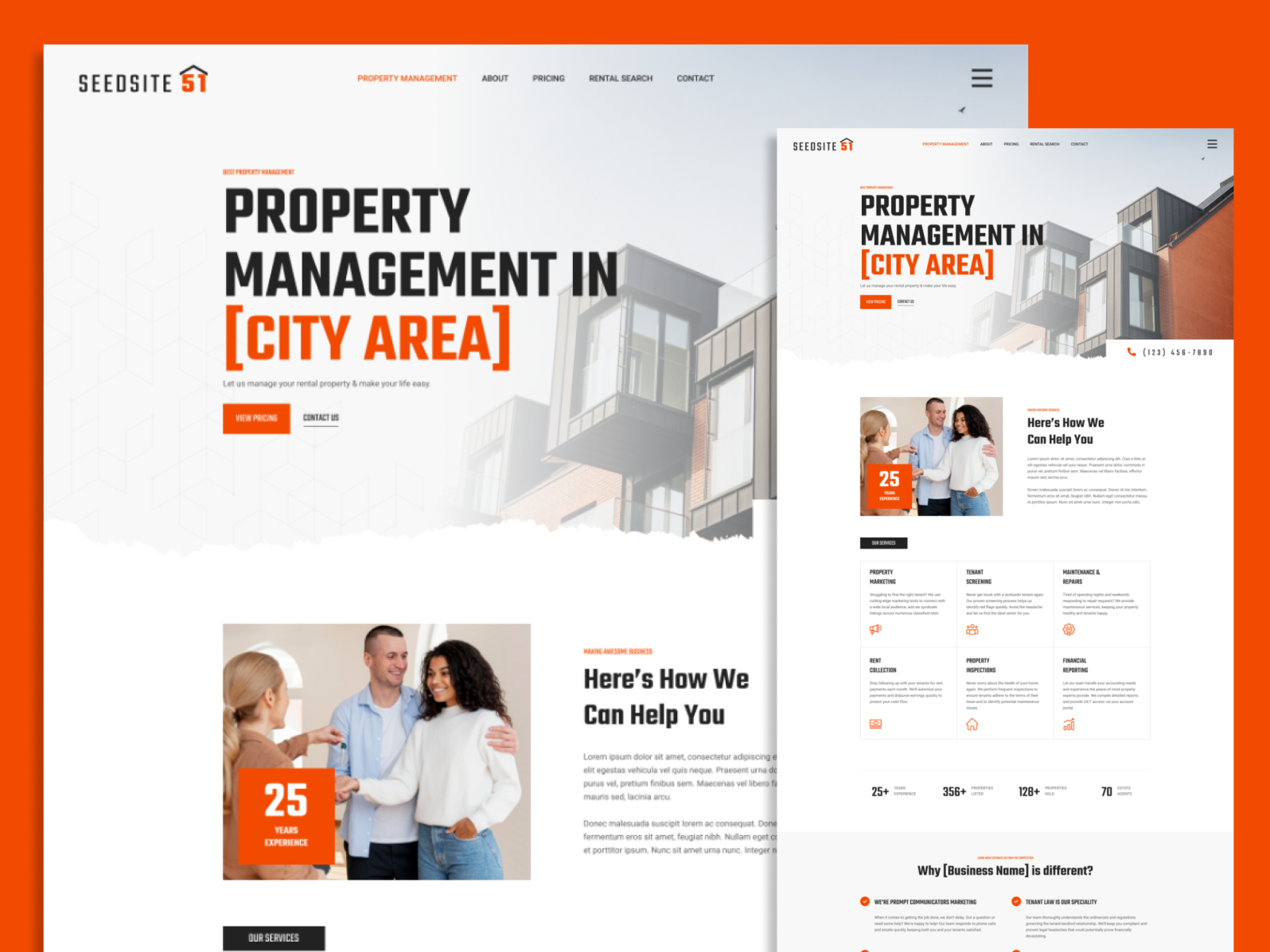 Website UI Mockup - Property Management Buisness by Erica Vie on Dribbble