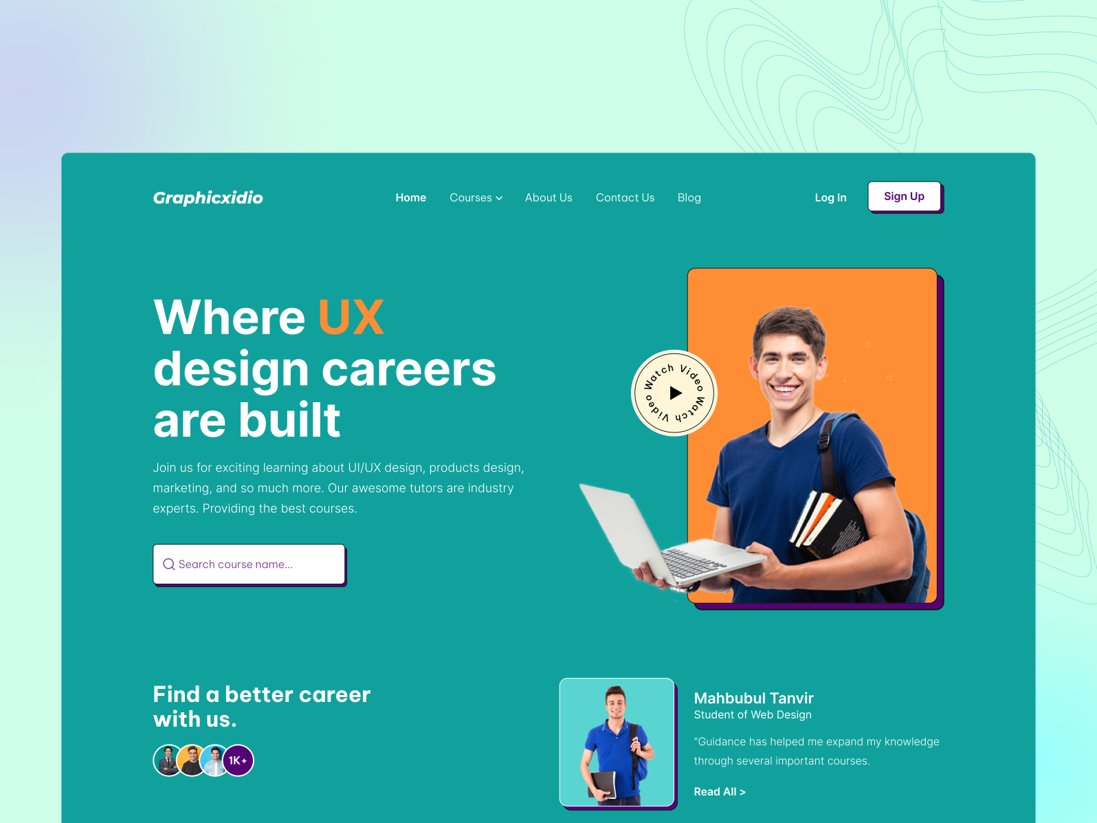 Educational Landing Page by Rezaul Hossain on Dribbble