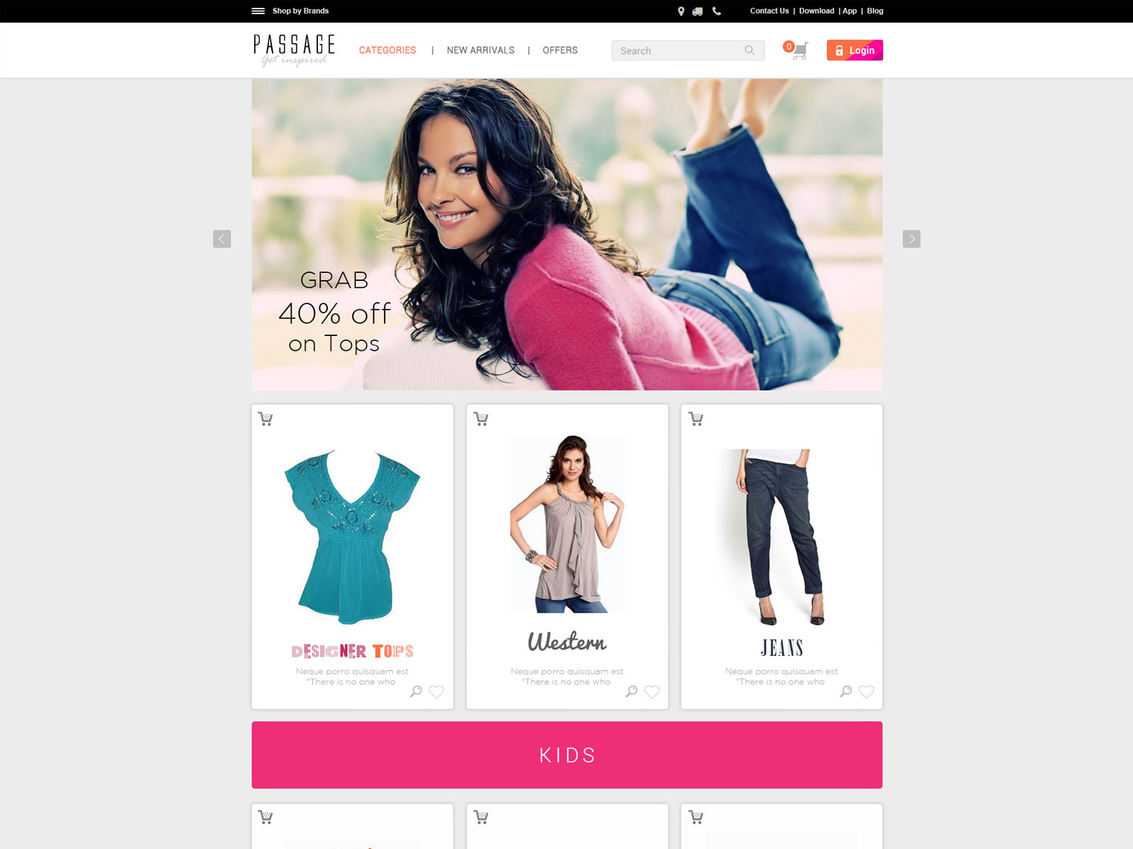Passage Fashion e-commerce website by Vilas on Dribbble
