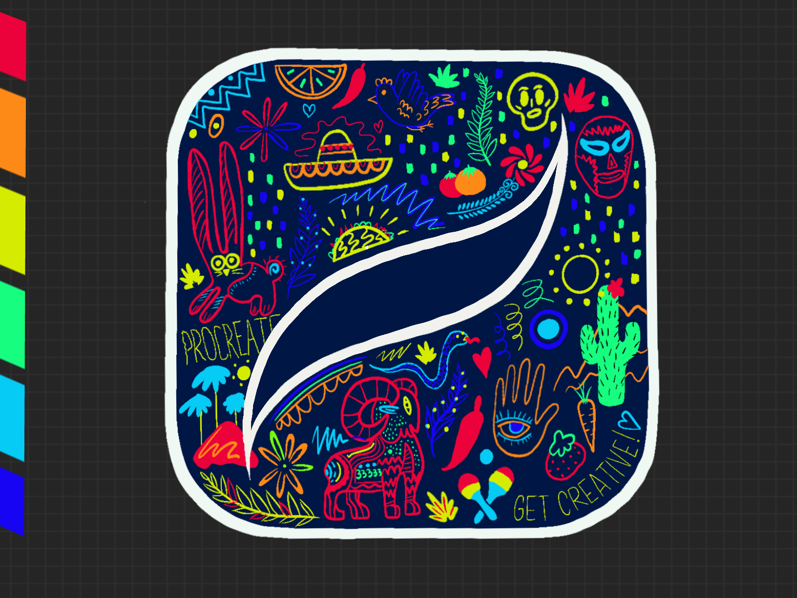 PROCREATE APP ICON in neon mexican style by Katye Katherine on Dribbble