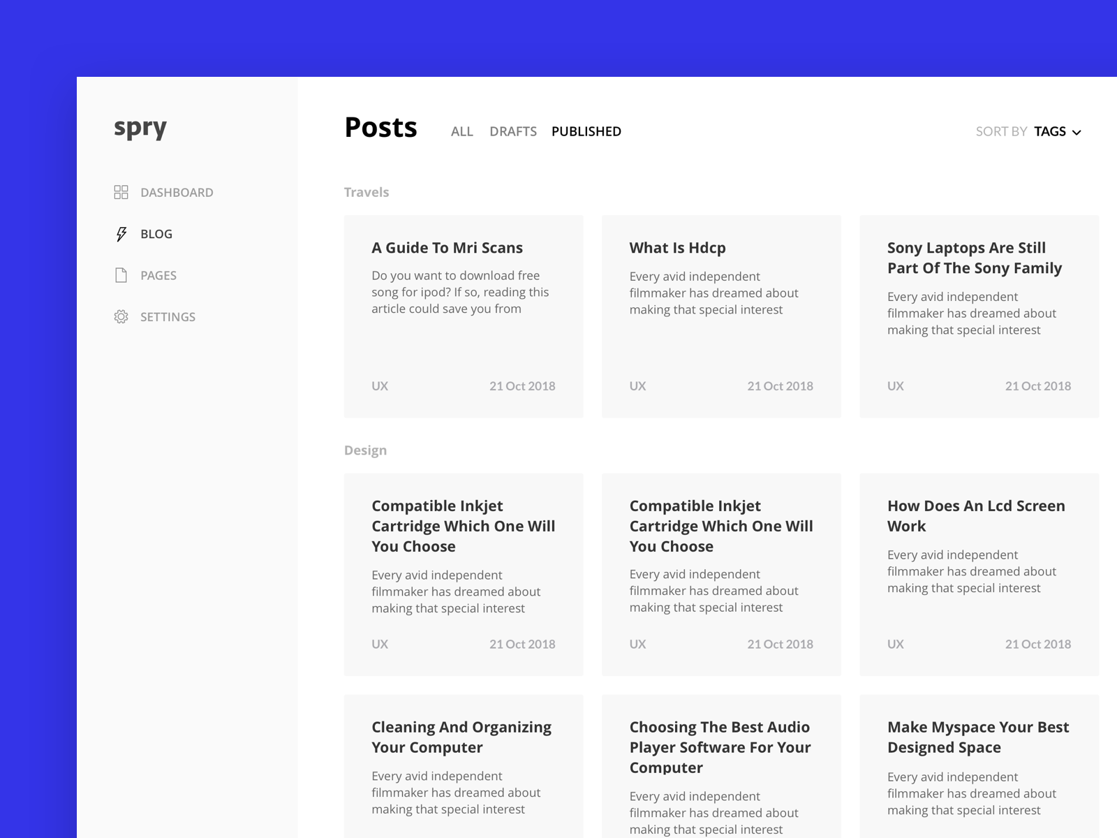 Blog Cards by MΛX on Dribbble