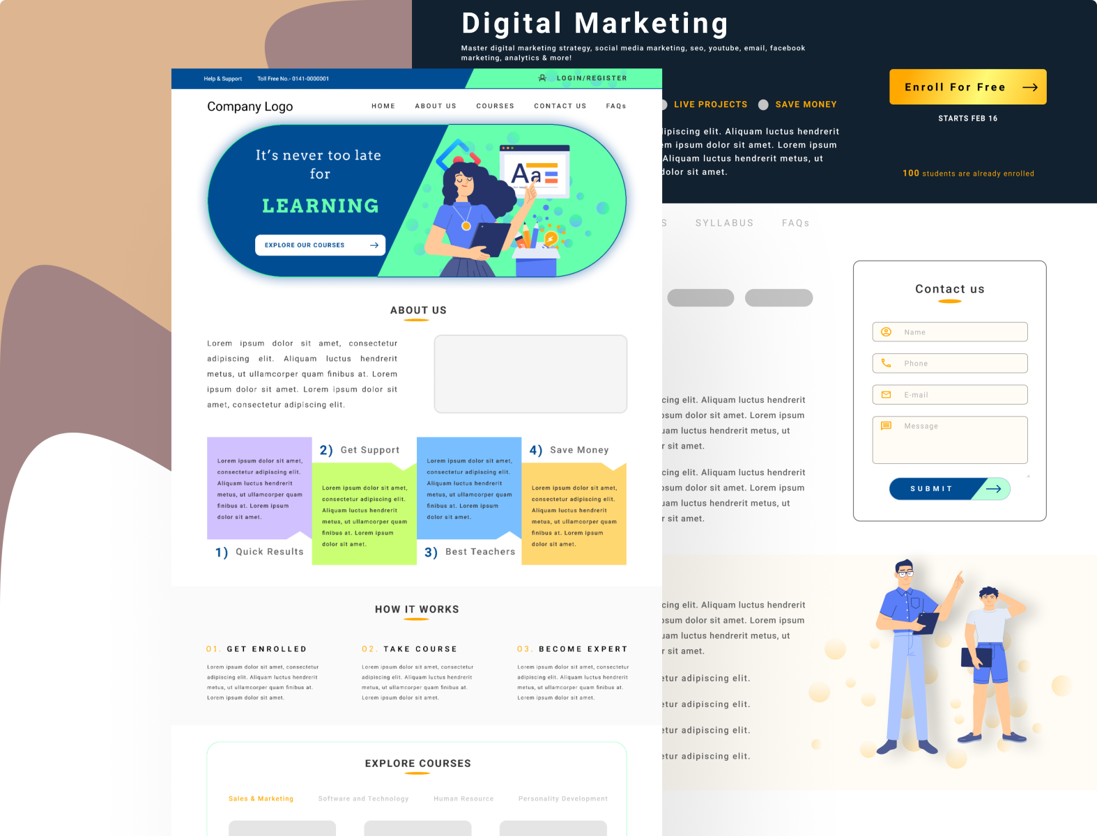 Learning Website by Sunil Sharma on Dribbble