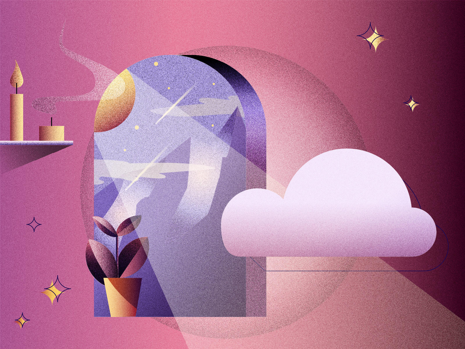 illustration night by Marina on Dribbble