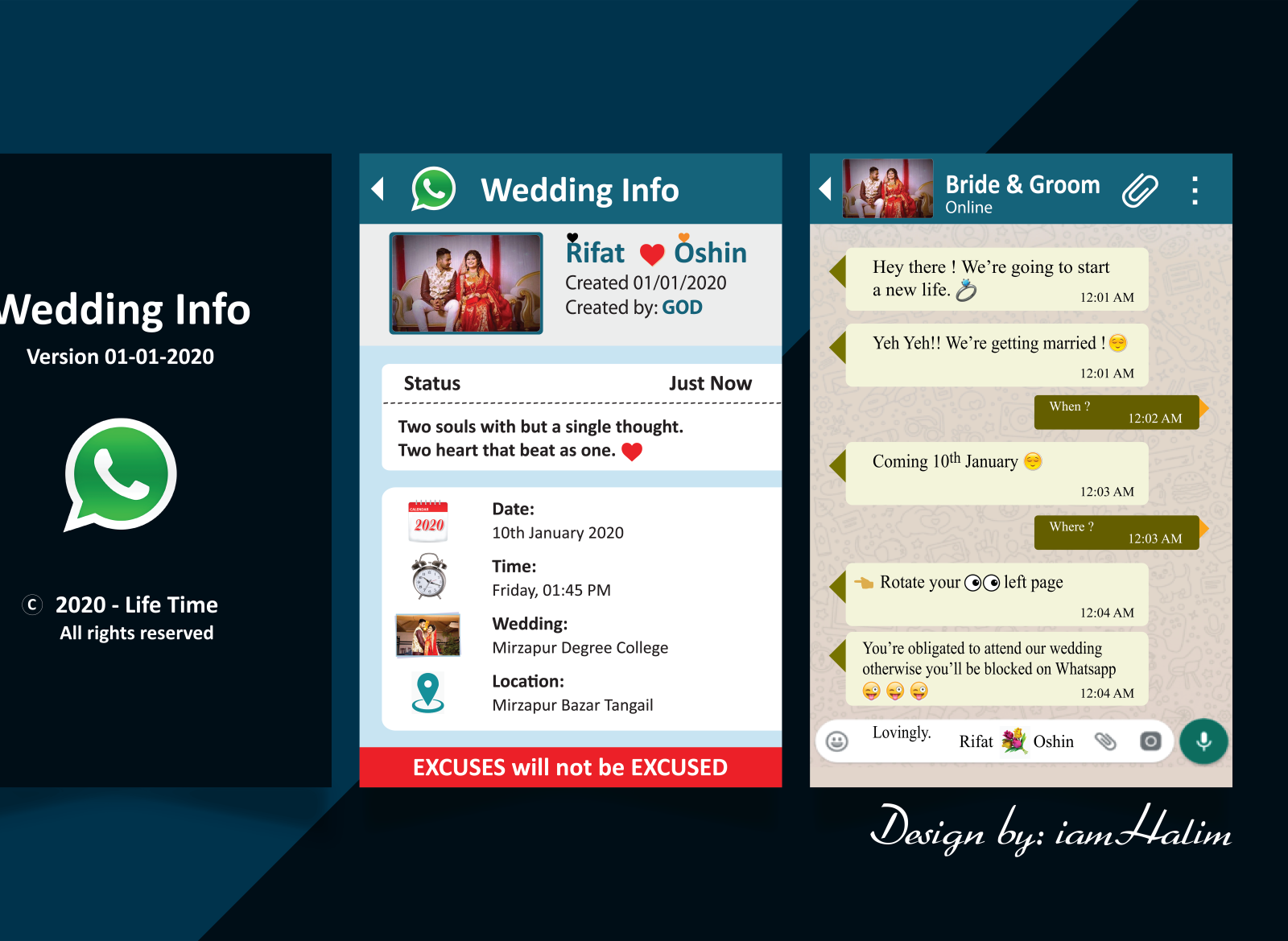 Whatsapp Wedding Invitation Card Design. #graphicsdesign #design by ...