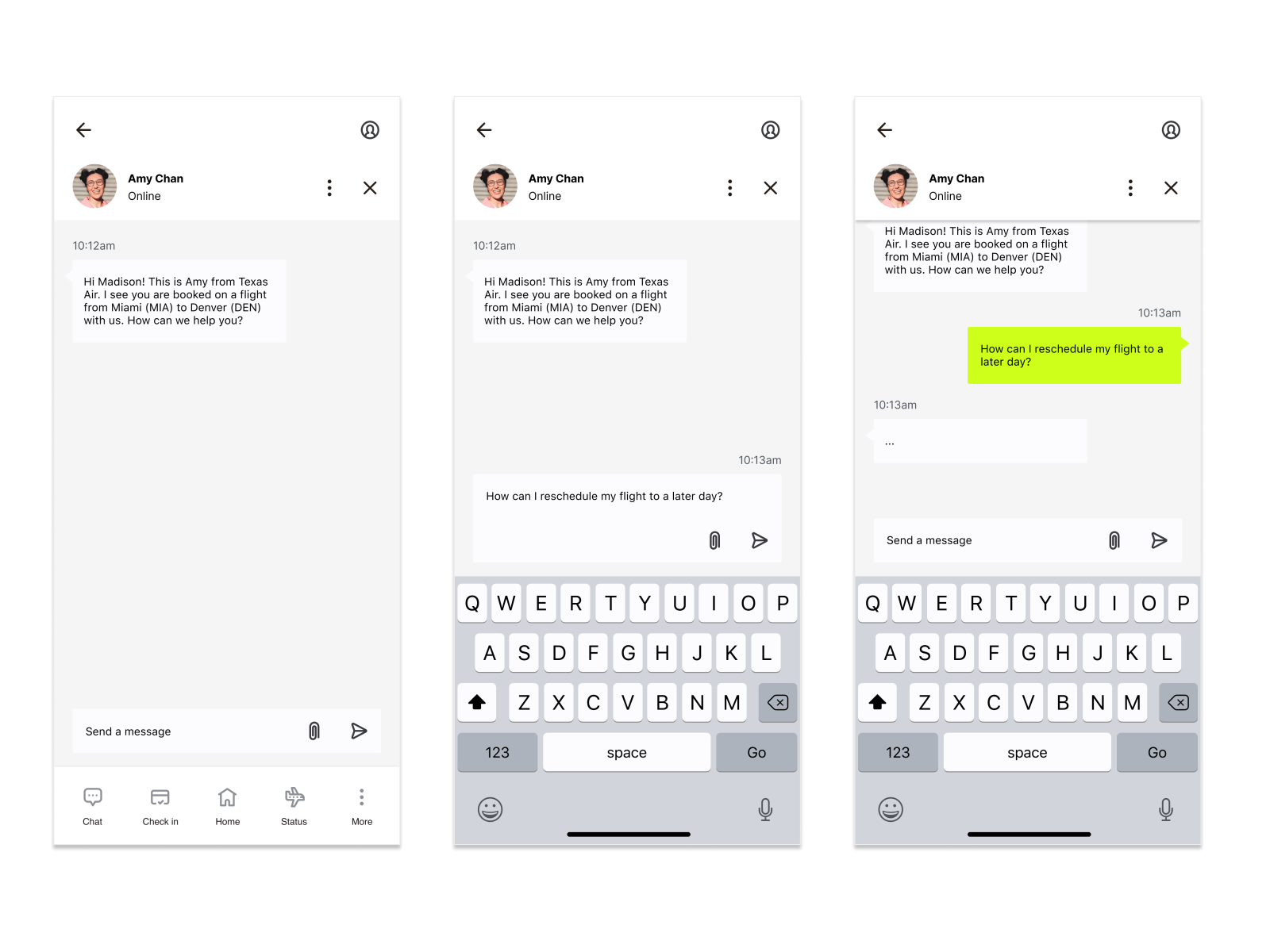 Mobile Chat UI by Madison Mathieu on Dribbble