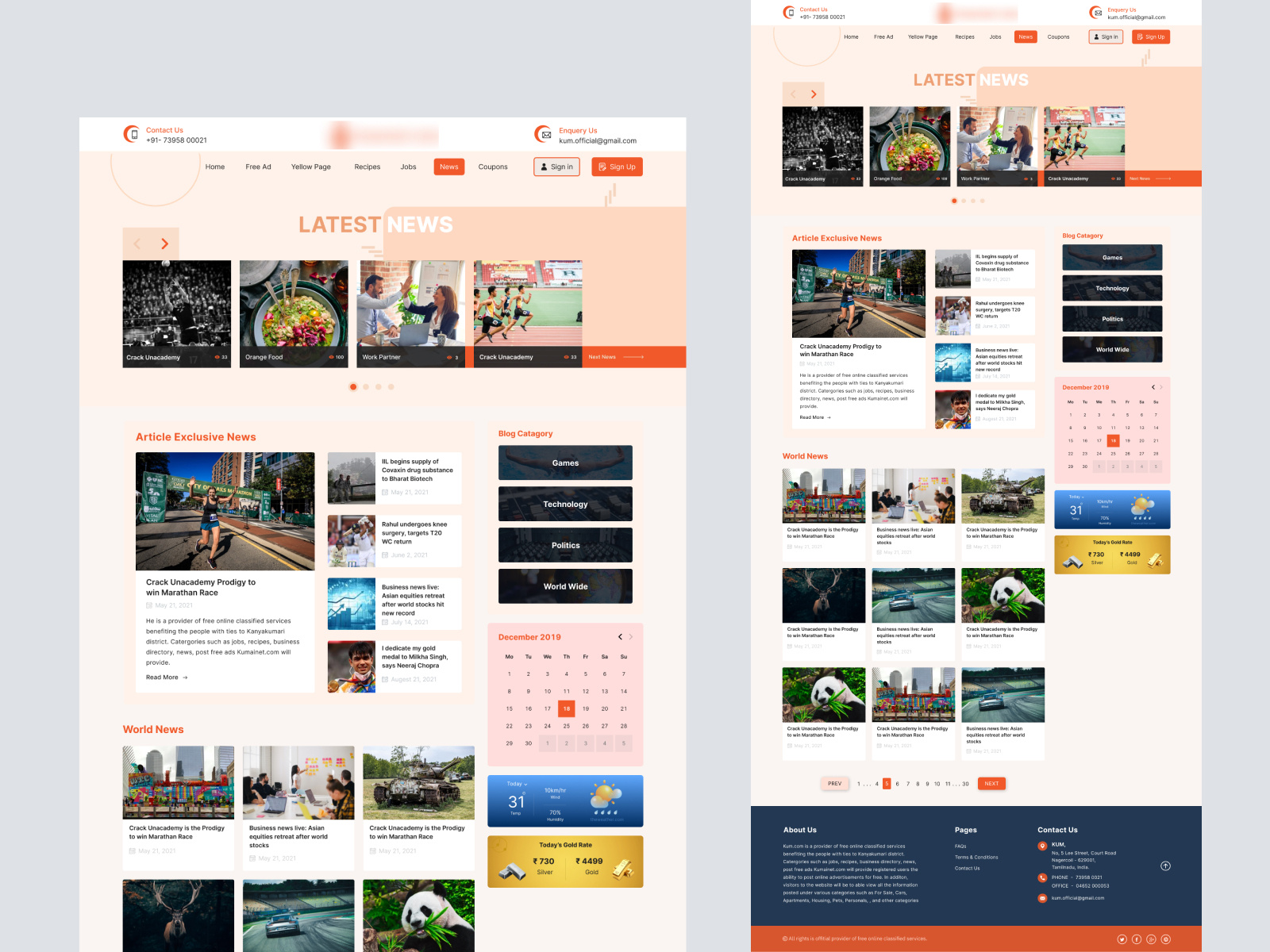 News page by Senthil Kumar 45 on Dribbble
