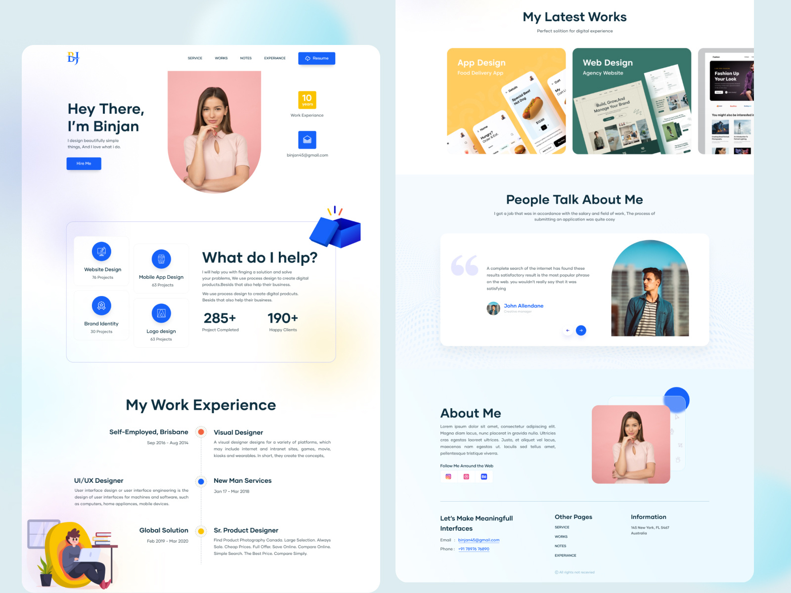 Personal Portfolio Site by Senthil Kumar 45 on Dribbble