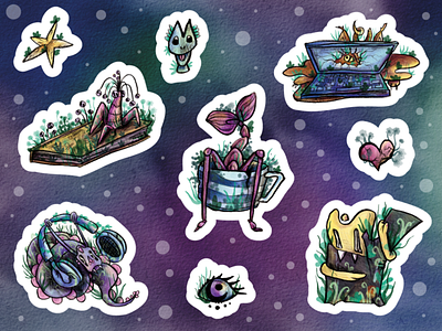Monster Sticker Set by Space Kale on Dribbble