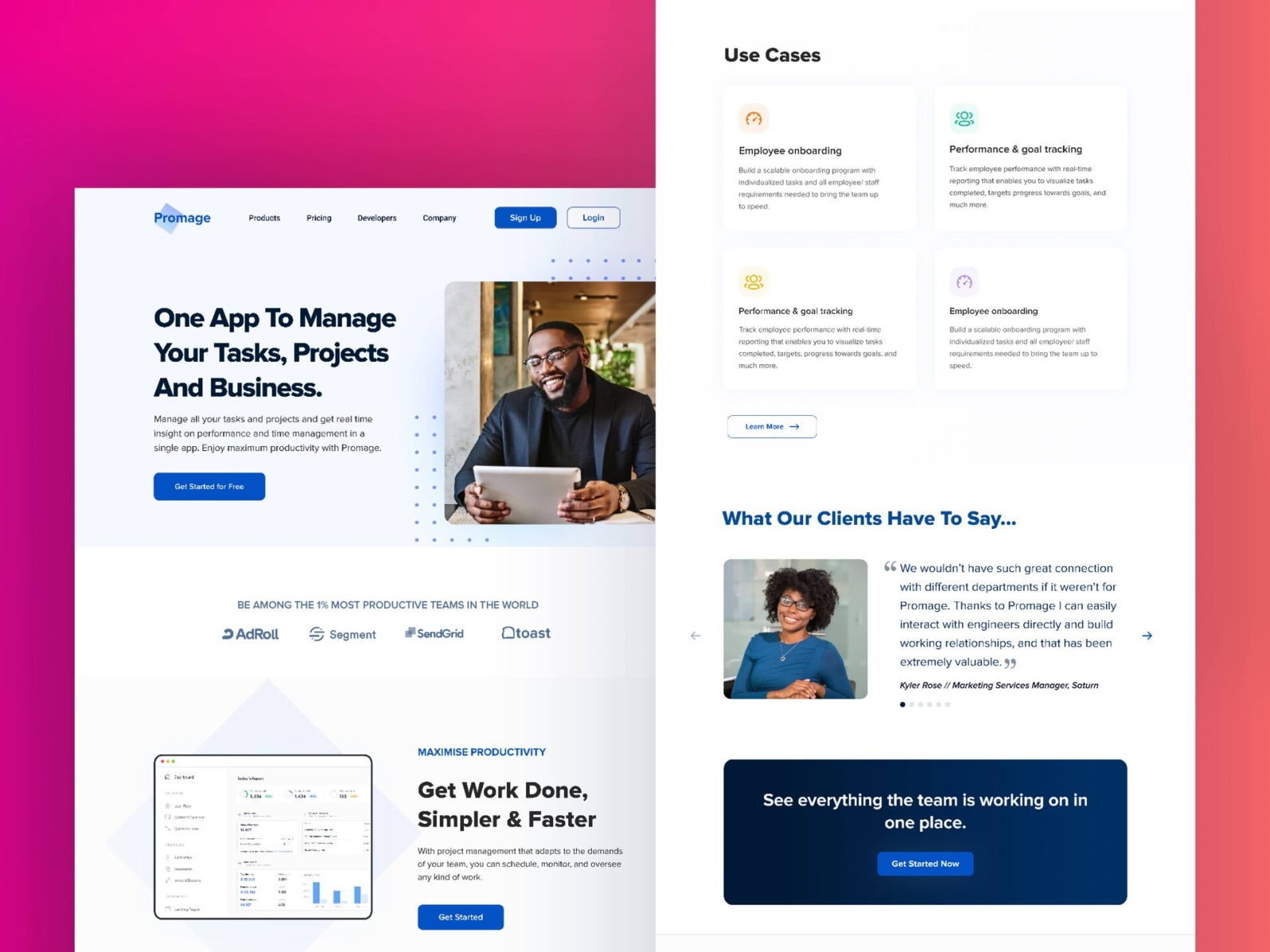 Saas Landing Page by Ugochi Nwosu on Dribbble