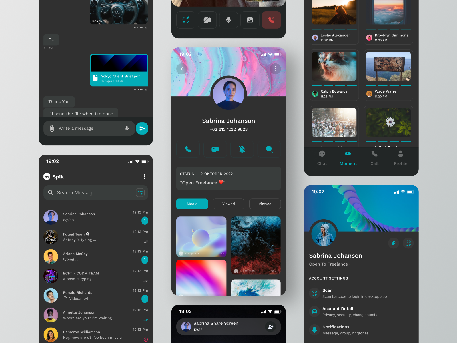 Spik - Chatting Mobile App Dark Mode by Andrean Farhantama on Dribbble