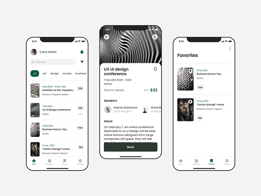 Ui Design For Event App By Tkhoruzheva On Dribbble