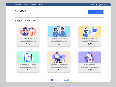 Survey card template Web UI by Somasree Chakraborty on Dribbble