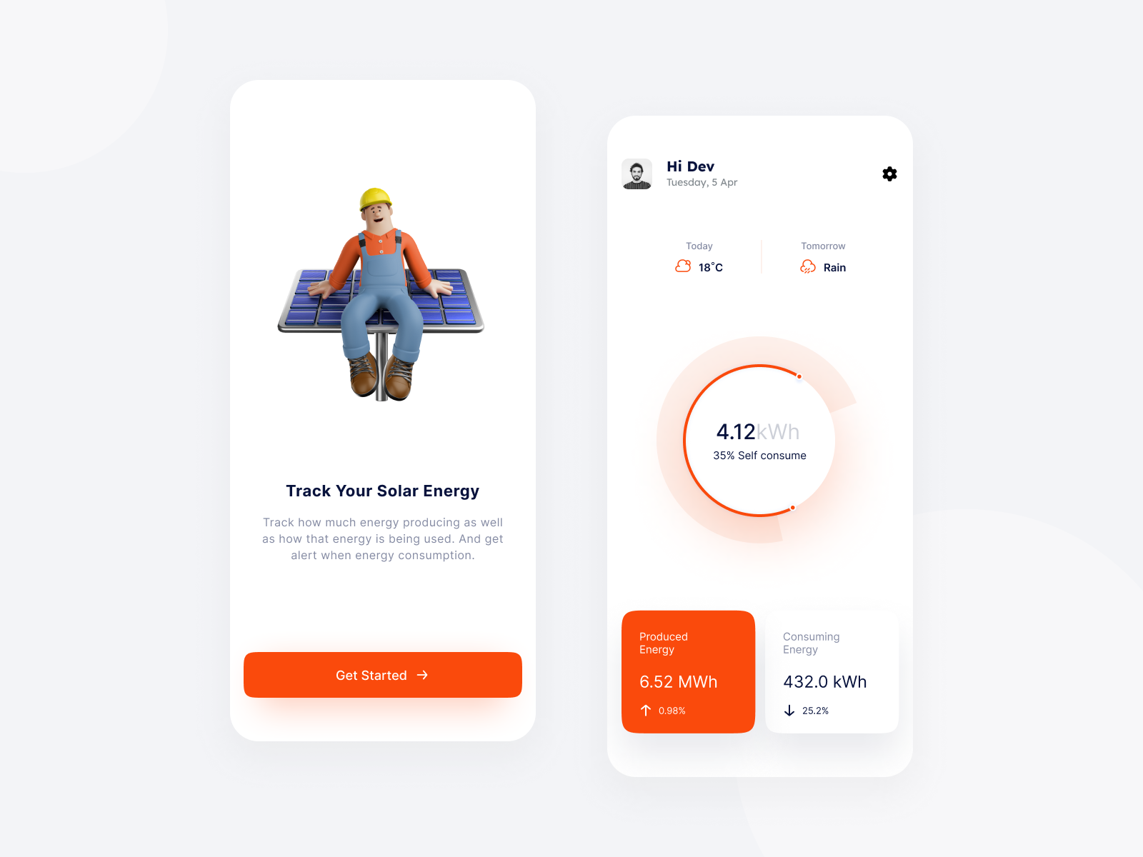 Solar Energy Tracking App by Aarthi on Dribbble
