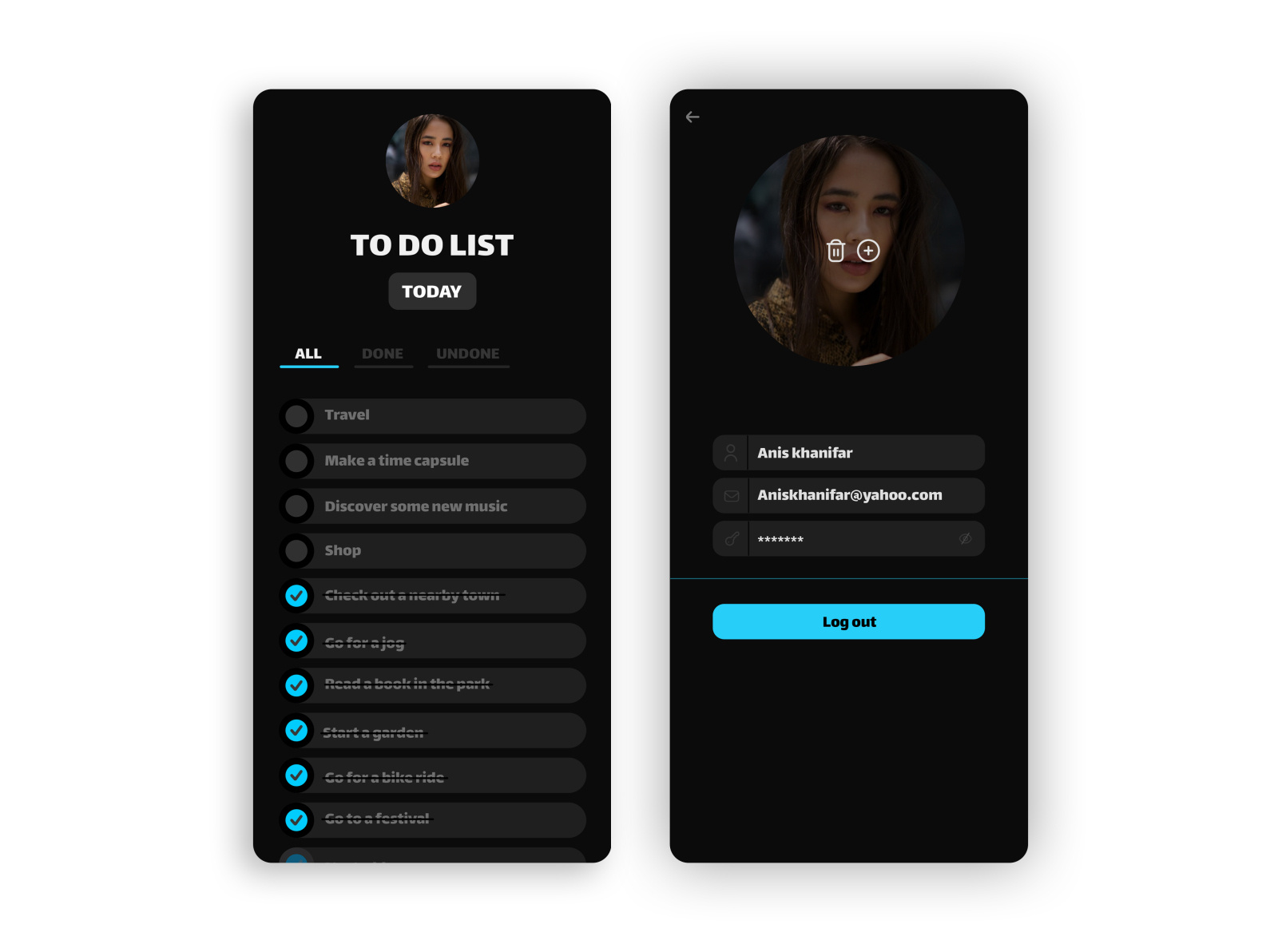 Dark theme To Do List by Anis khanifar on Dribbble