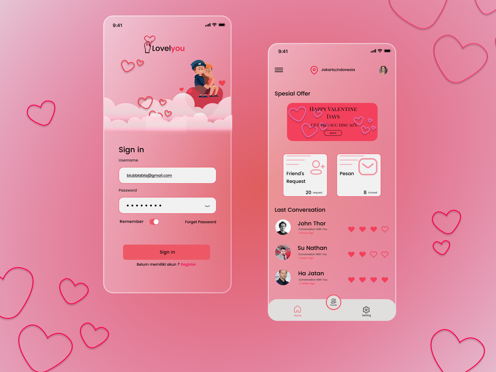 #Exploration Login Page And Homepage UI For Apps Lovelyou by Bangkit ...