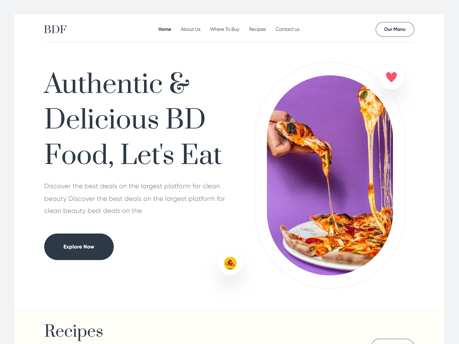 Restaurant Web Header! by MD Jalal on Dribbble