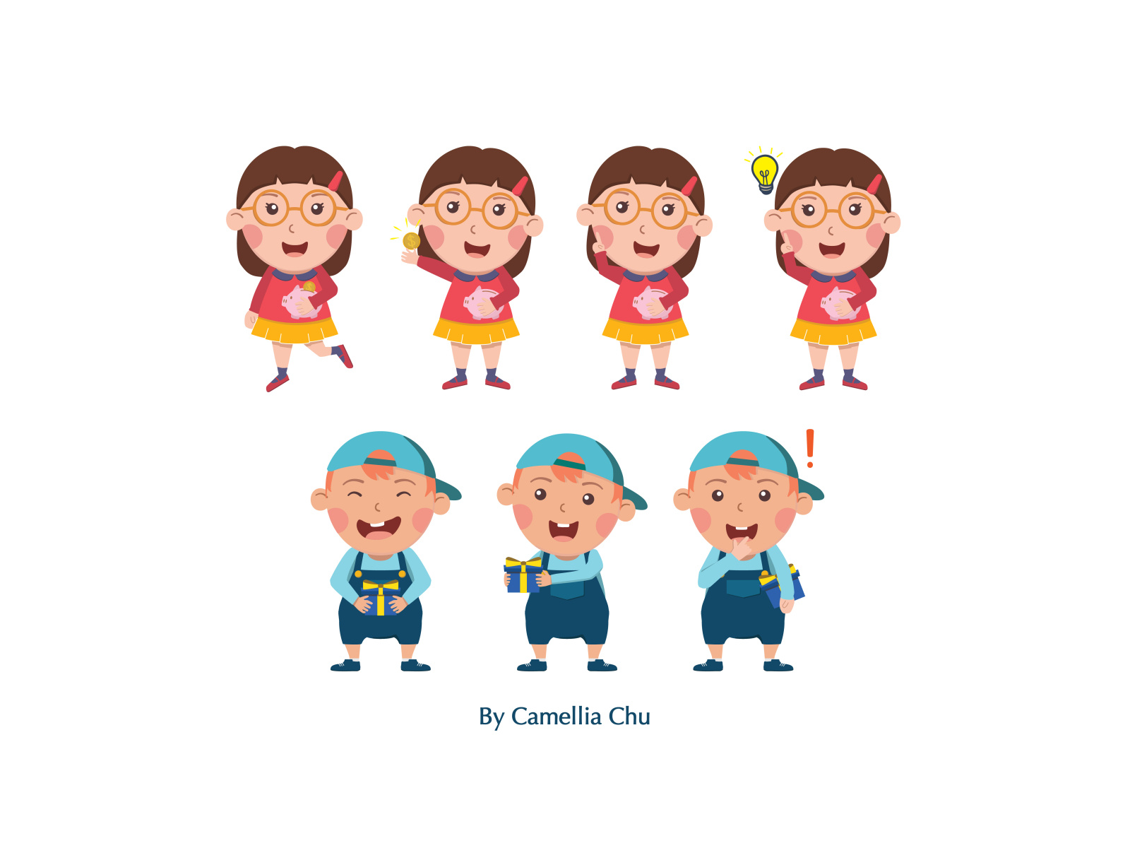 Cartoon character design by Camellia Chu on Dribbble
