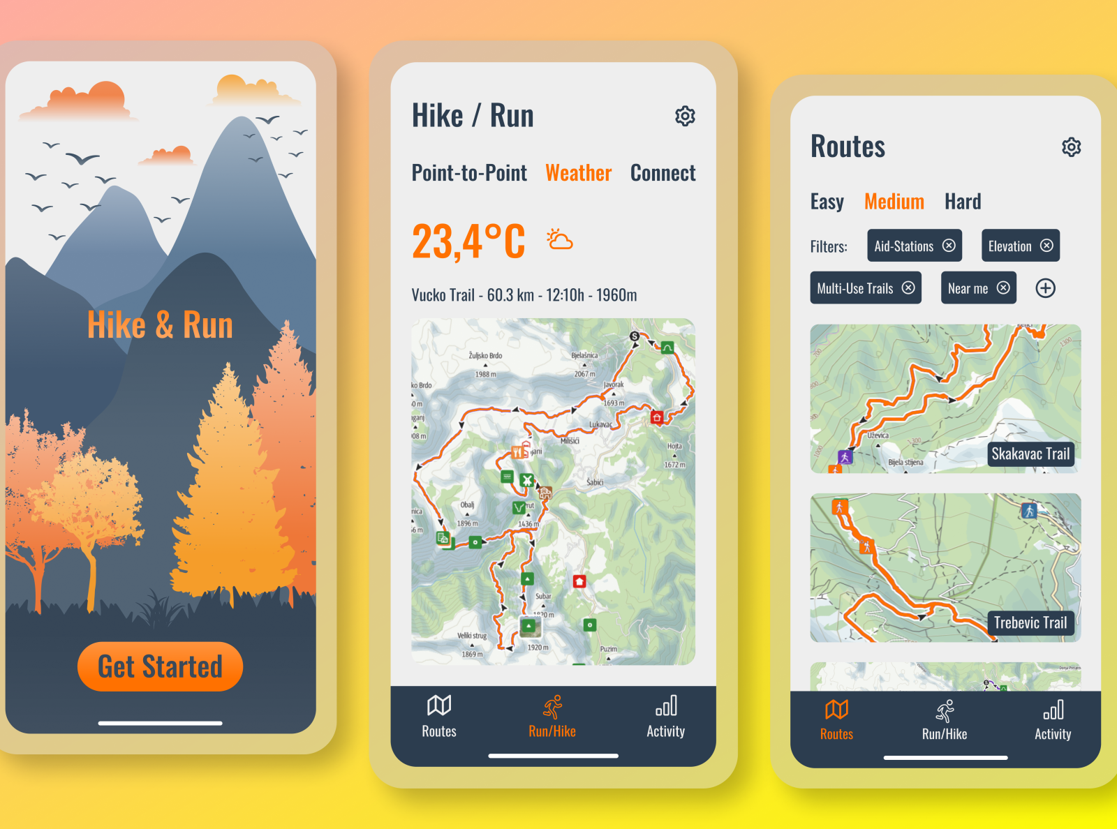 Location Tracker / Trail Running UI by Namik Durakovic on Dribbble
