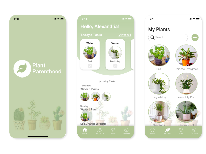 Plant Care App UI by Alexandria Wang on Dribbble