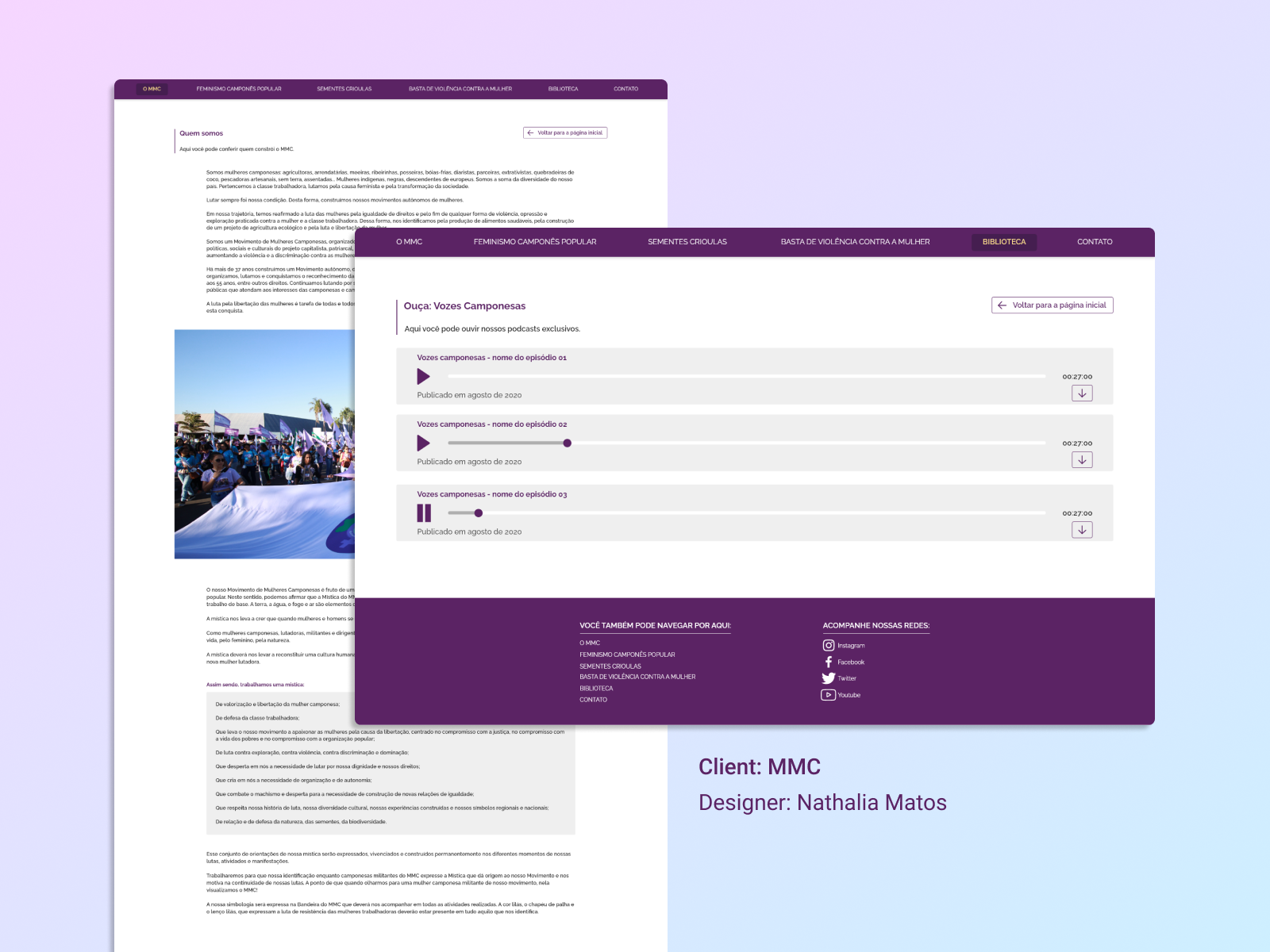 MMC - Web prototype by Nathalia Matos on Dribbble