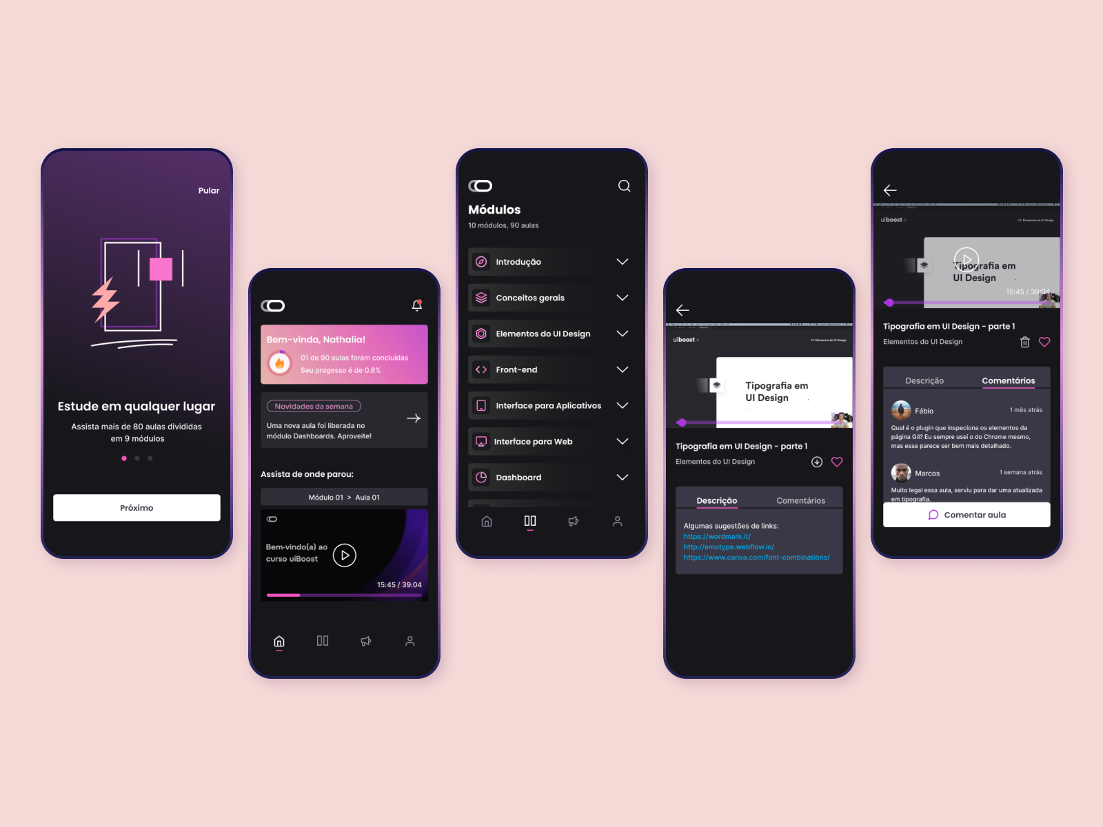 UI boost - education app by Nathalia Matos on Dribbble