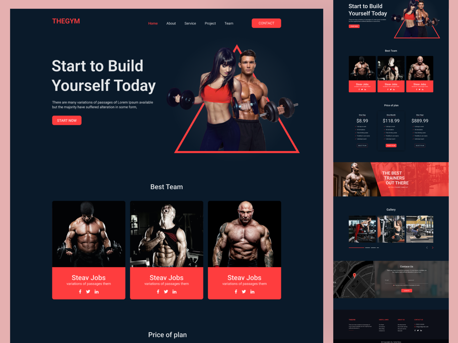 Fitness and Gym Landing Page by sohel_rana on Dribbble