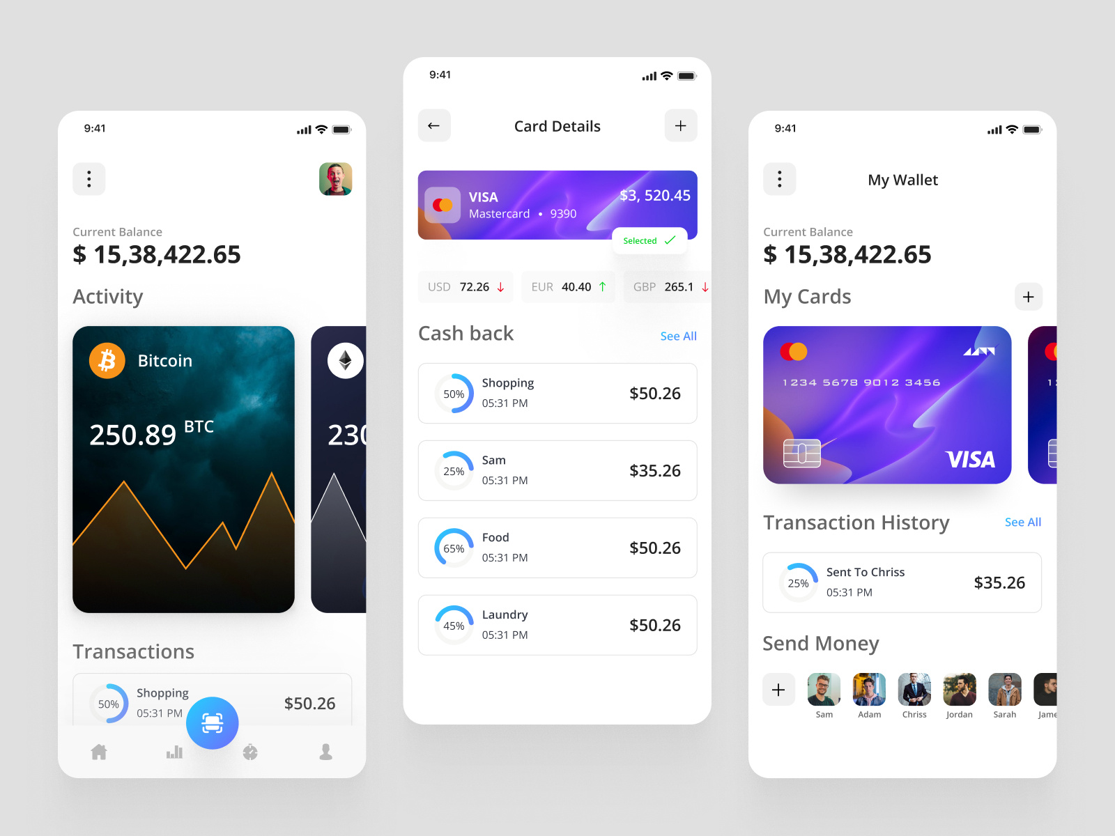 Digital Currency - Mobile App by Usama Zia on Dribbble