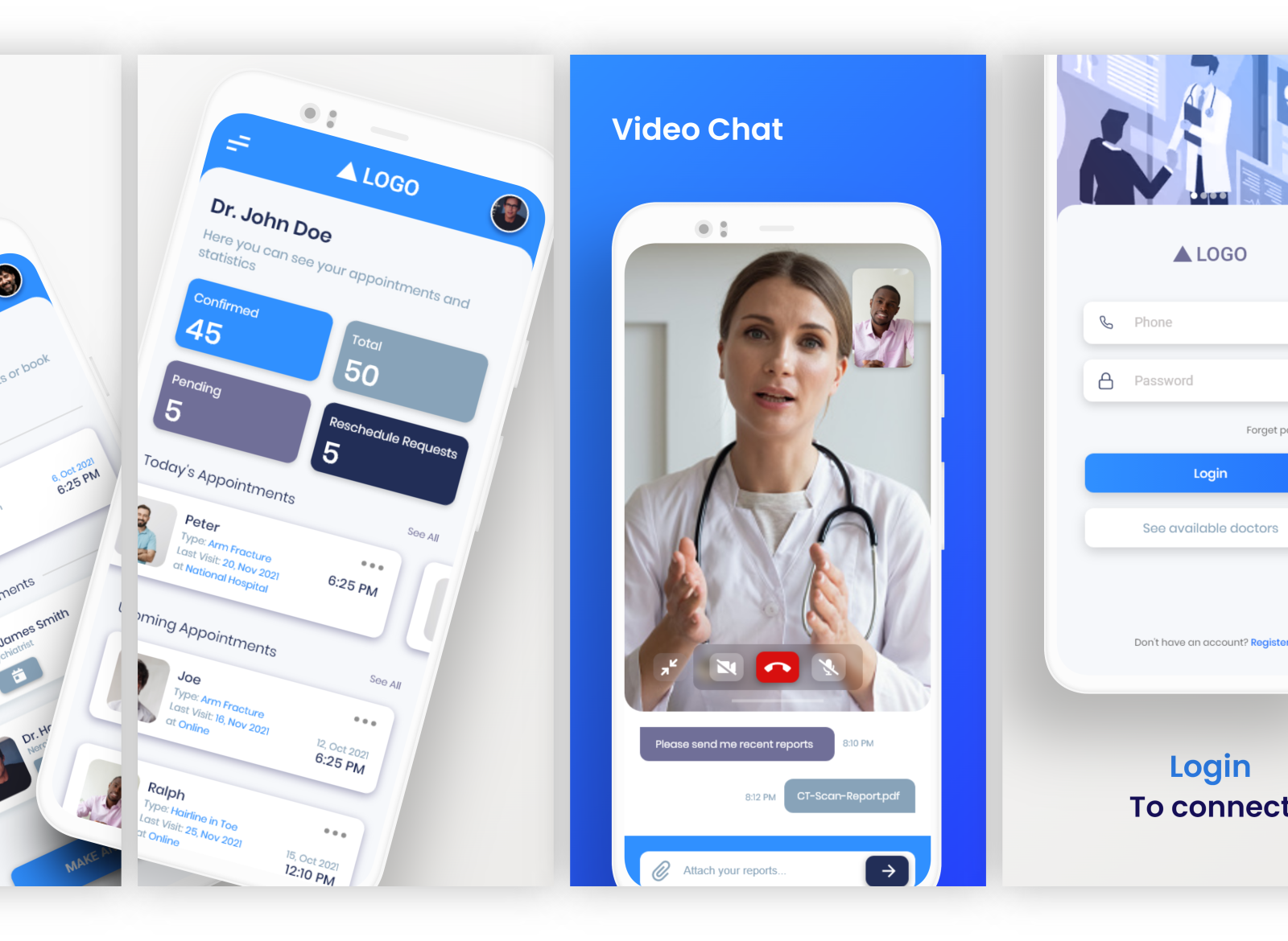 Remote Doctor Application UI by Usman Tariq on Dribbble