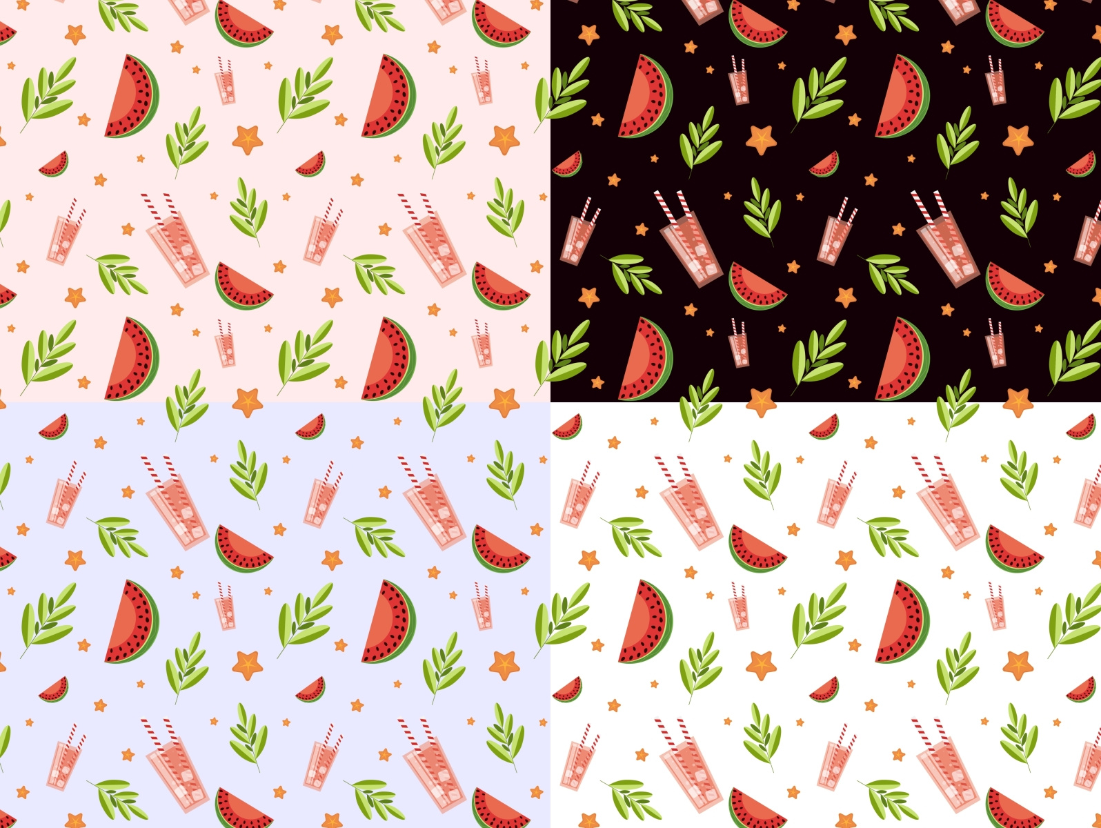 Summer pattern witj different backgrounds by Marina on Dribbble