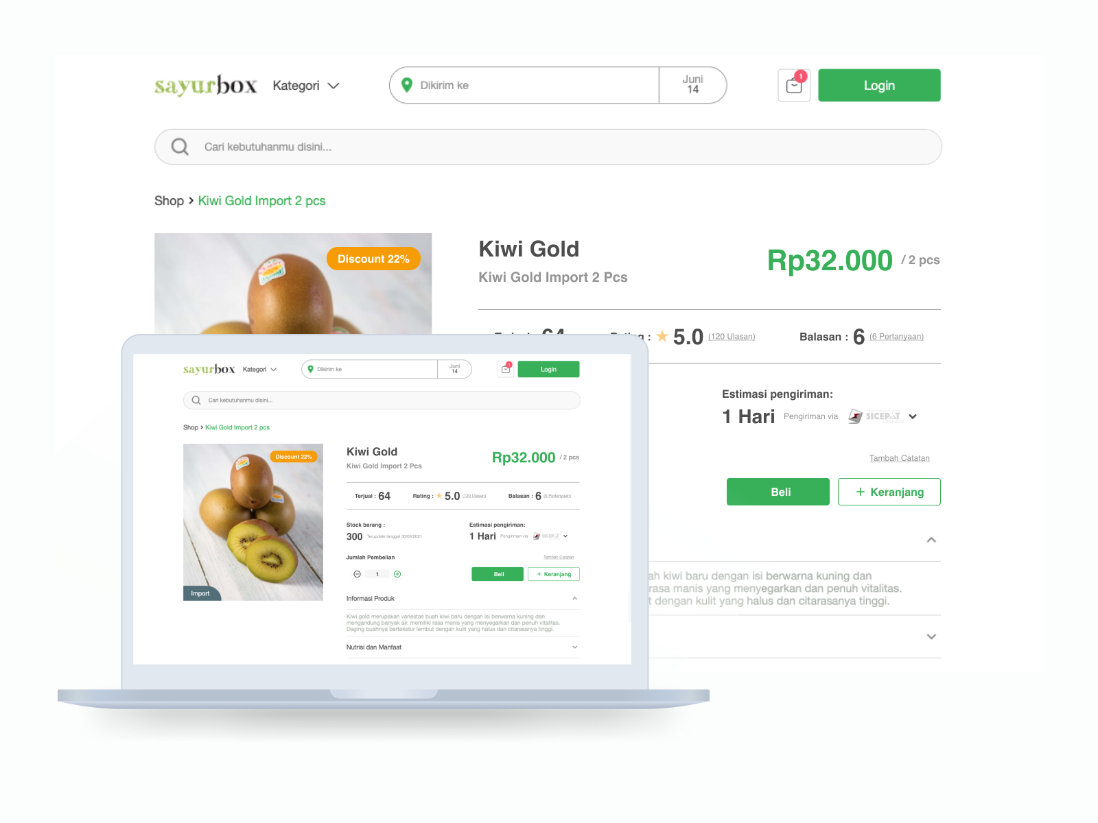 Sayurbox Product Detail Page by Jainudin A on Dribbble