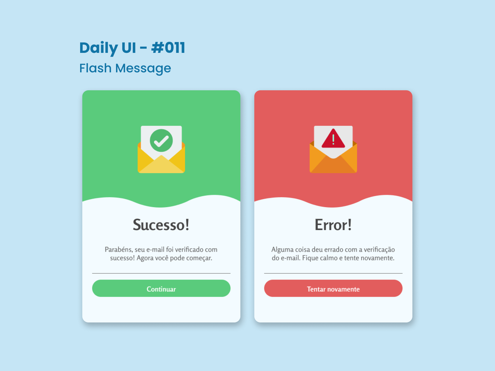 Daily UI - #011 - Flash Message by Debora Matos on Dribbble