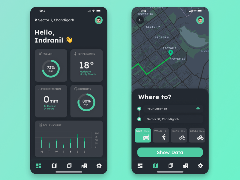 Pollen Tracker by Indranil Chutia on Dribbble