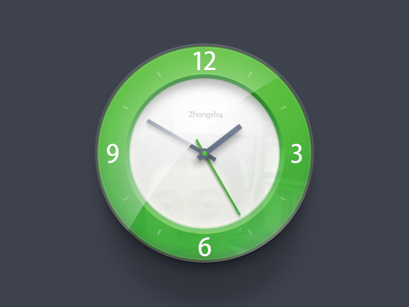 a green clock icon by Zhongshu on Dribbble