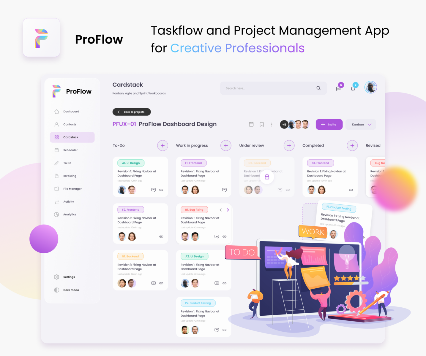 ProFlow 📅 - Taskflow and Project Management App by Sam Norris on Dribbble