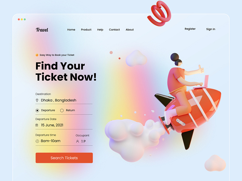 Ticket Booking Web UI Exploration by Tajrin Nahar on Dribbble