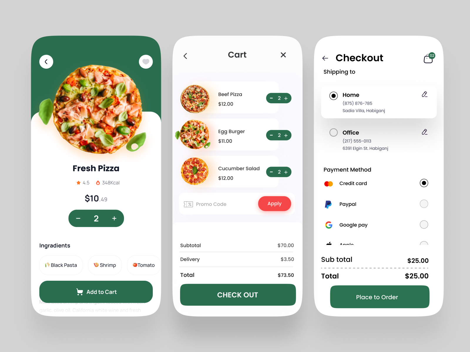 Food Ordering App UI Design by Tajrin Nahar on Dribbble