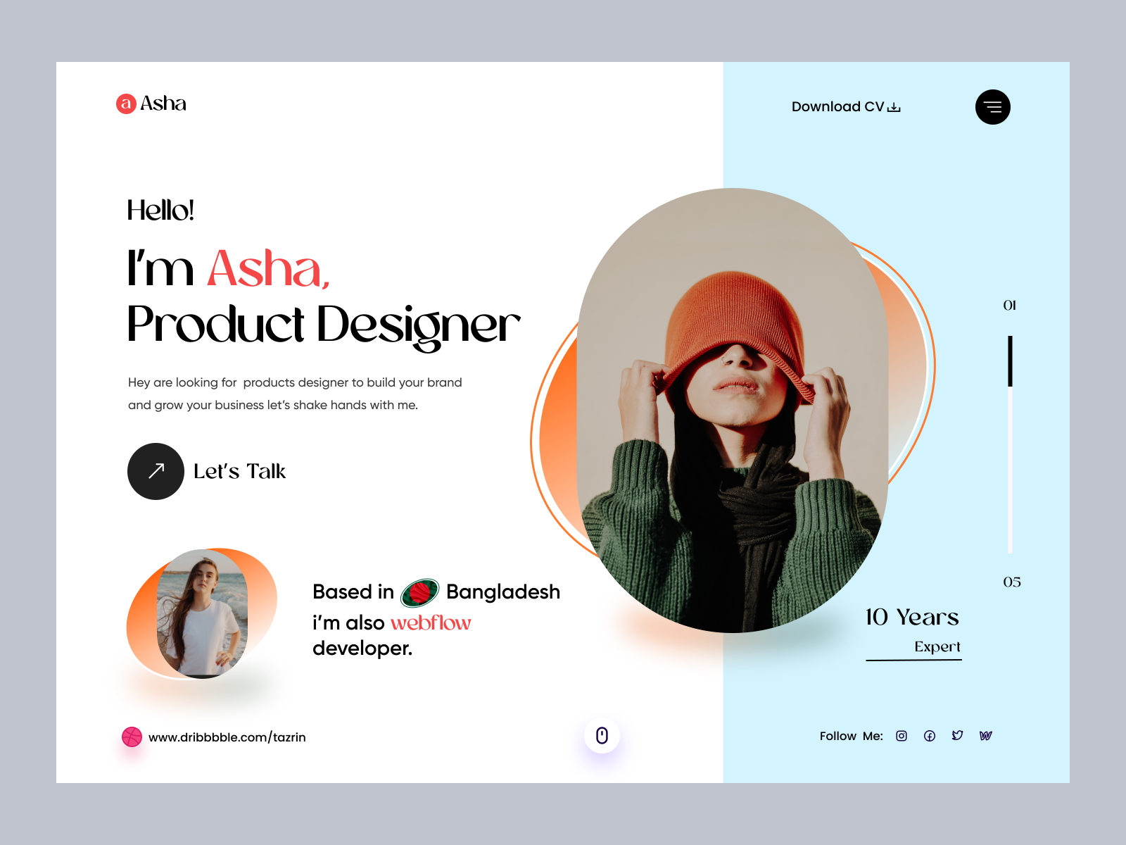 Personal Portfolio Web UI by Tazrin💫 on Dribbble