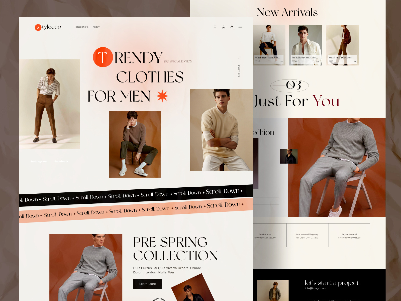 Clothing E-commerce Shop Landing Page by Tajrin Nahar on Dribbble