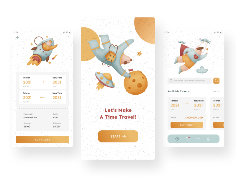 Time Travel app by Samaneh Sfr on Dribbble