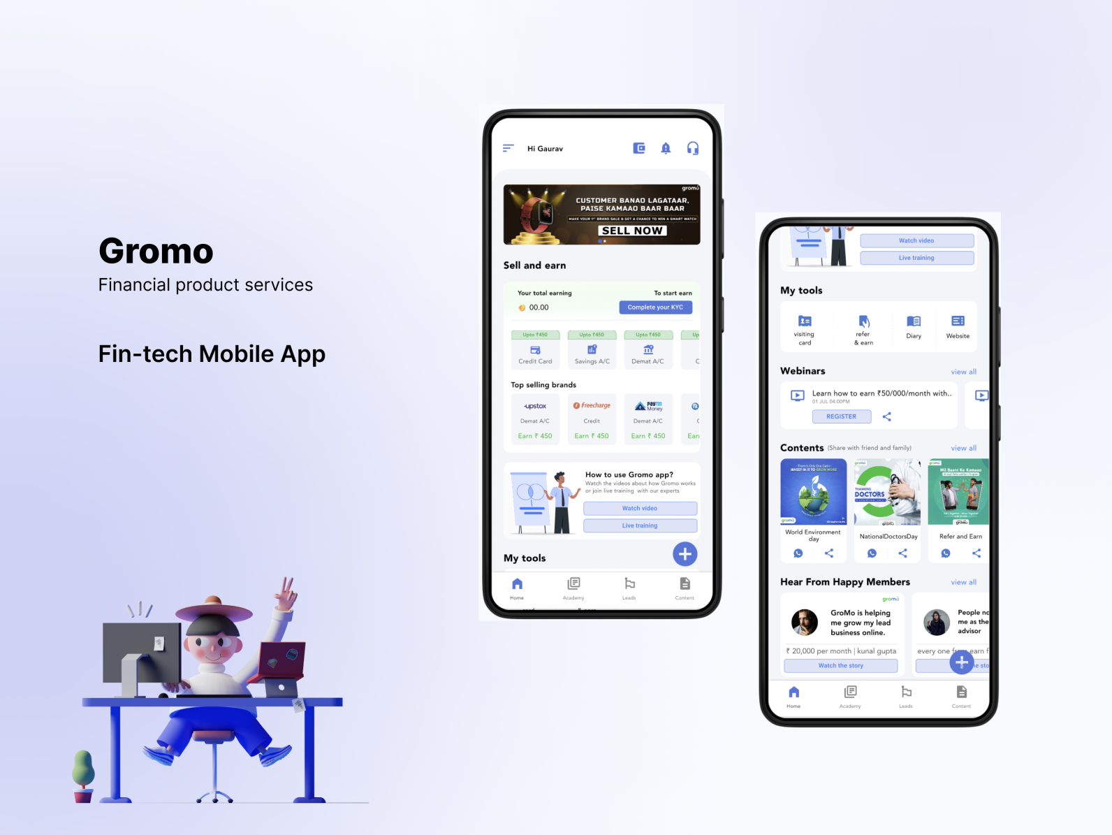 Gromo app home page ( re-design) by Gaurav Avinash on Dribbble