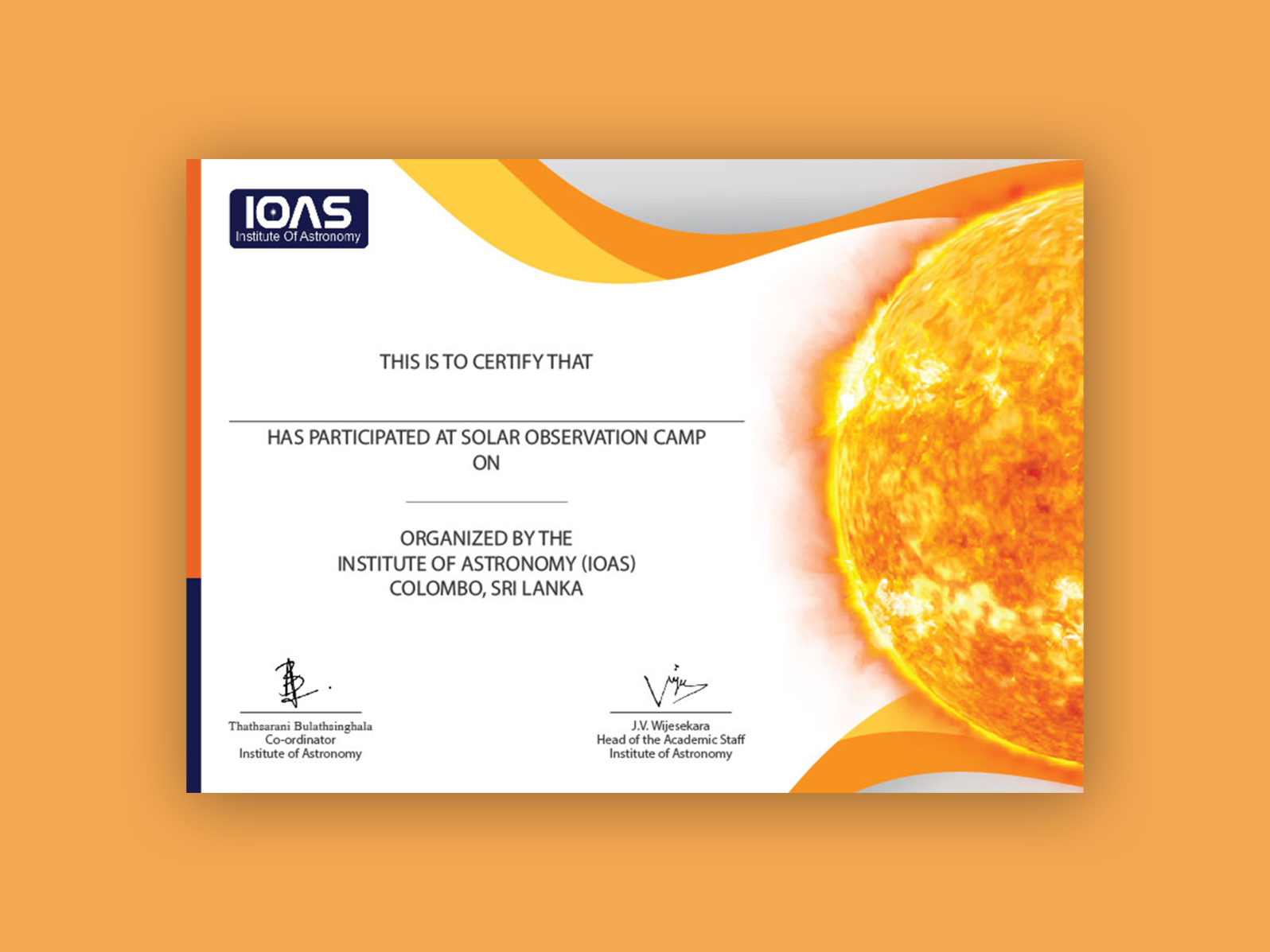 Solar Camp Certificate by Isuru Ranaweera on Dribbble