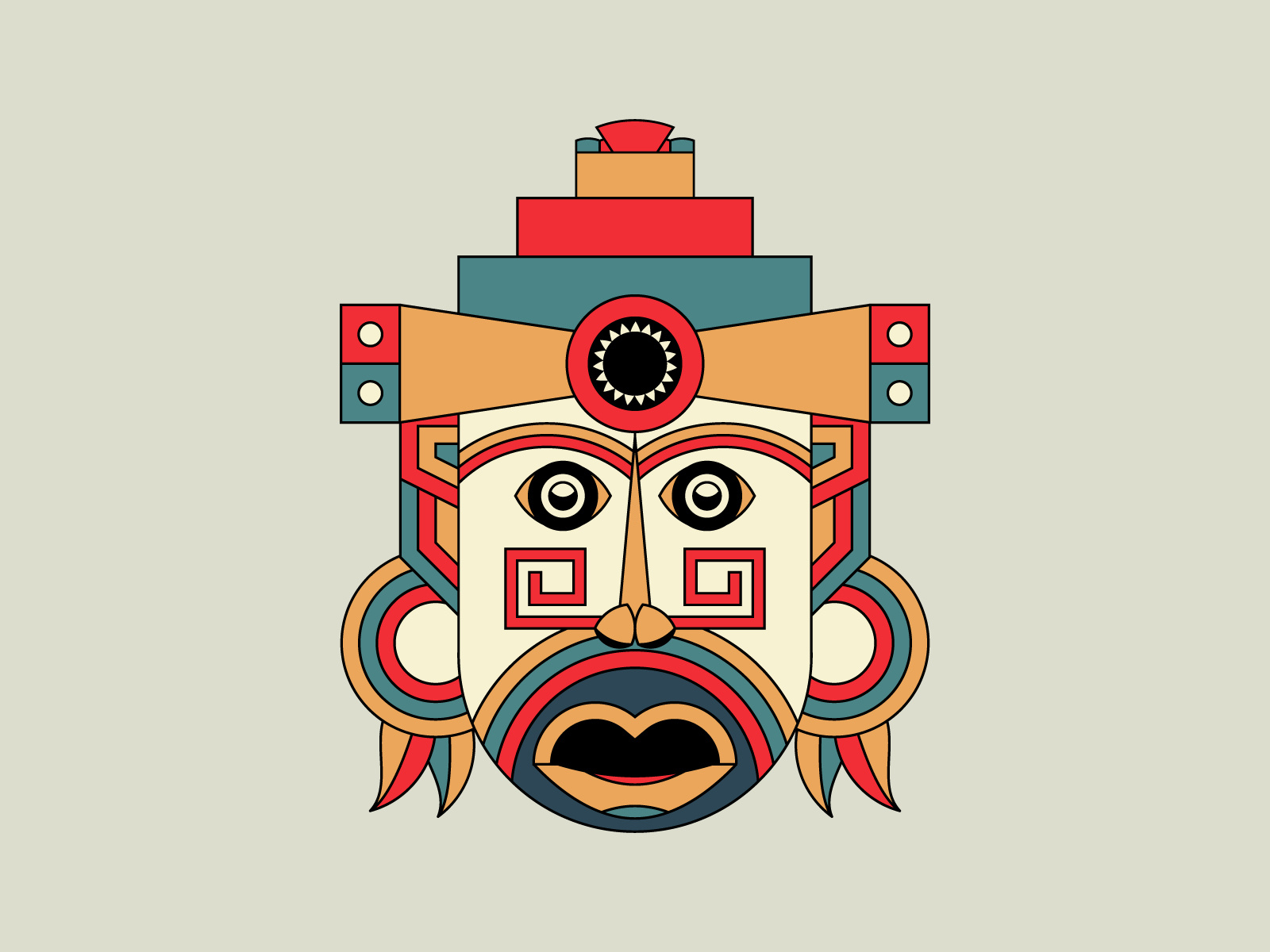 Aztec Mayan Mask by TM Selvam on Dribbble
