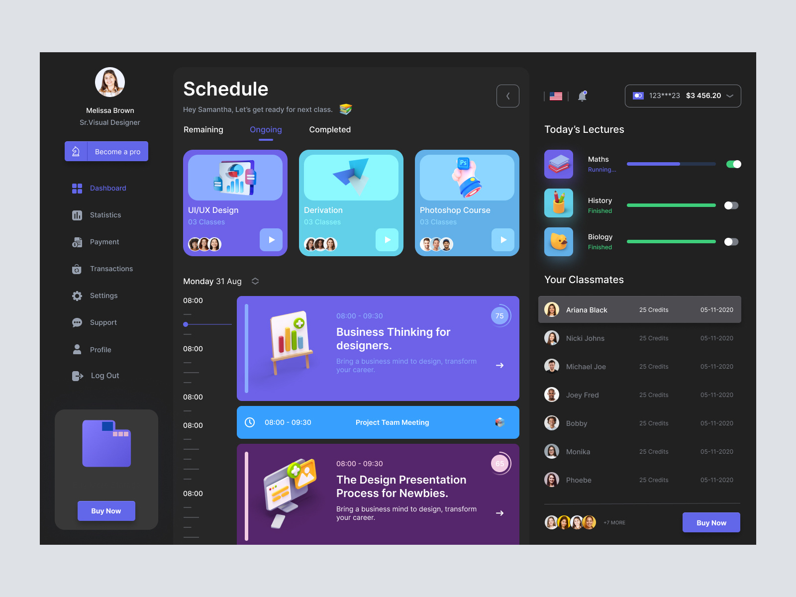 Study Dashboard by Dawood Shakir for Dark UI on Dribbble