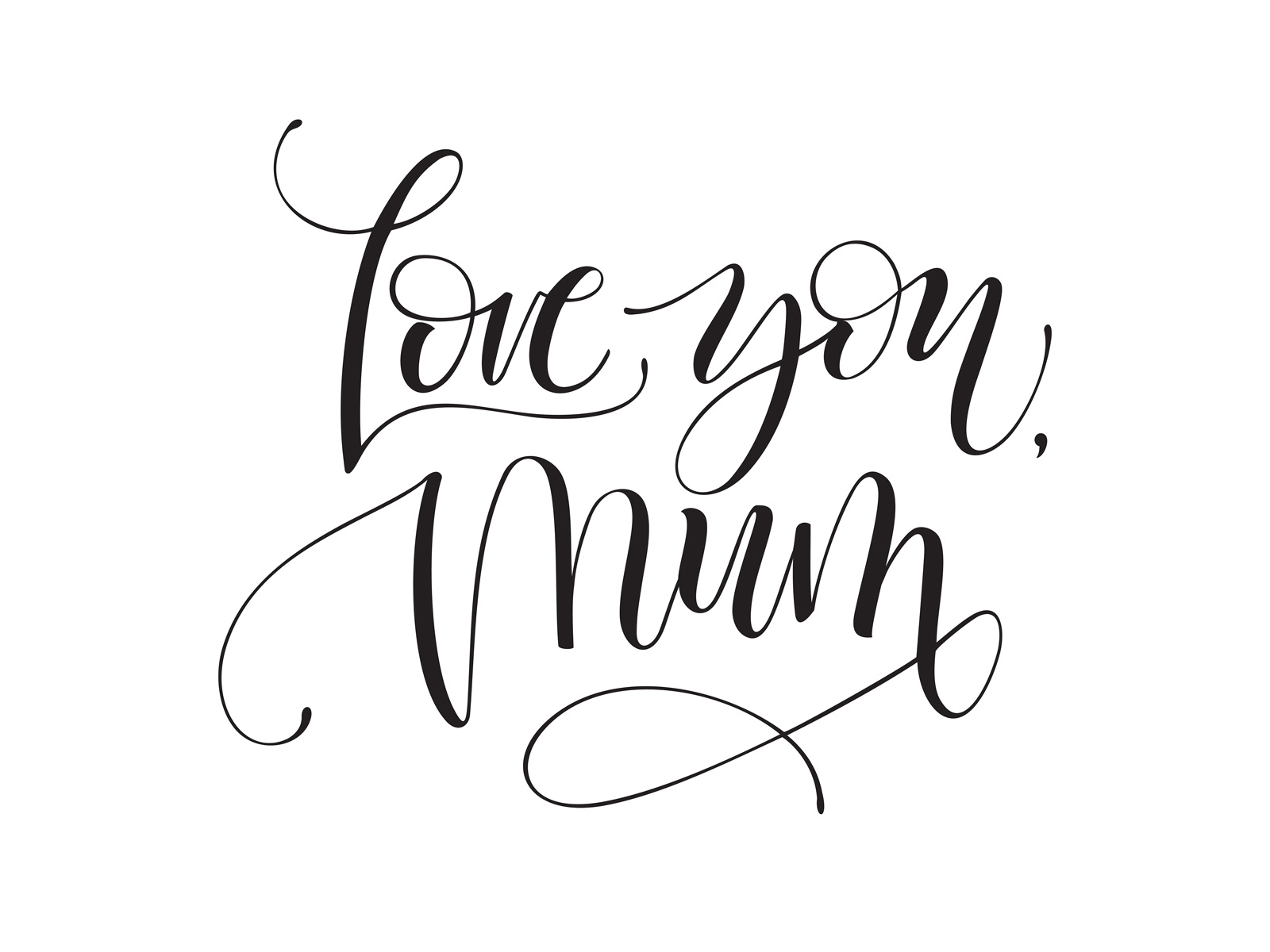 I Love You Mom Calligraphy