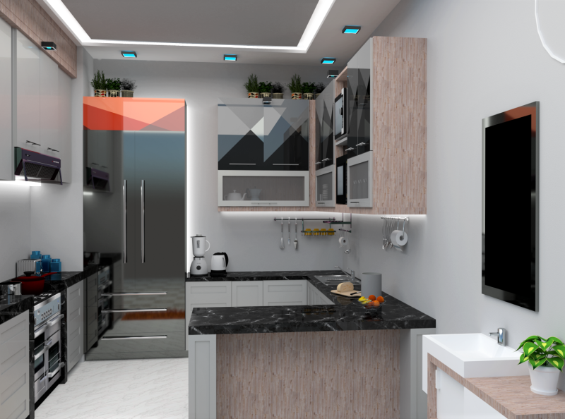 Architectural 3D Interior Kitchen Design by Al kadri on Dribbble