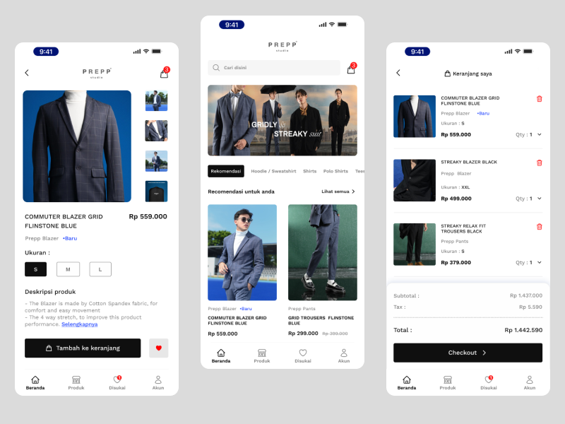 PREPP STUDIO • Mobile Clothing E-Commerce by Atsyal Aqila on Dribbble
