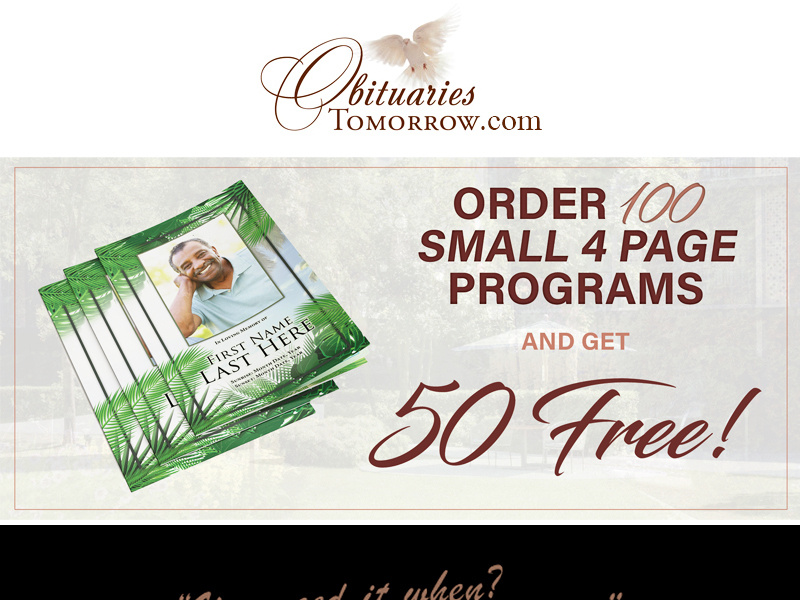 Fast Funeral Programs San Bernardino by Hardy Owens on Dribbble