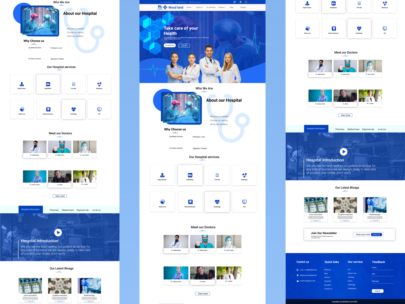 Hospital appointment website design by Tanbir on Dribbble